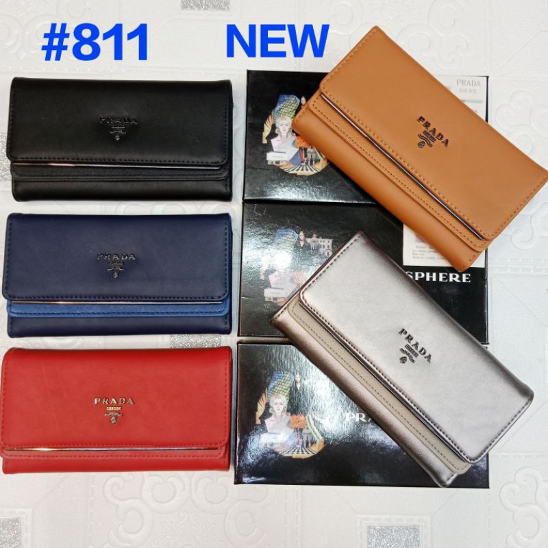 #811 Leather Trifold long wallet (With box) | Shopee Philippines