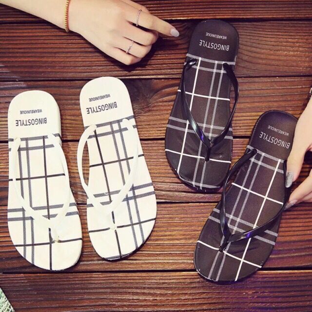 Li style Flat slippers flatstudent flip flops(add 1 size) | Shopee ...