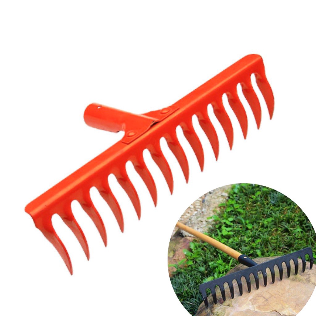 Carbon Steel Rake Head for Garden Loose Soil Dry Grass Leaves | Shopee ...