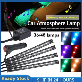 RGB LED 8 Color Car Interior Decorative Lights Car Foot Light 36/48 LED ...