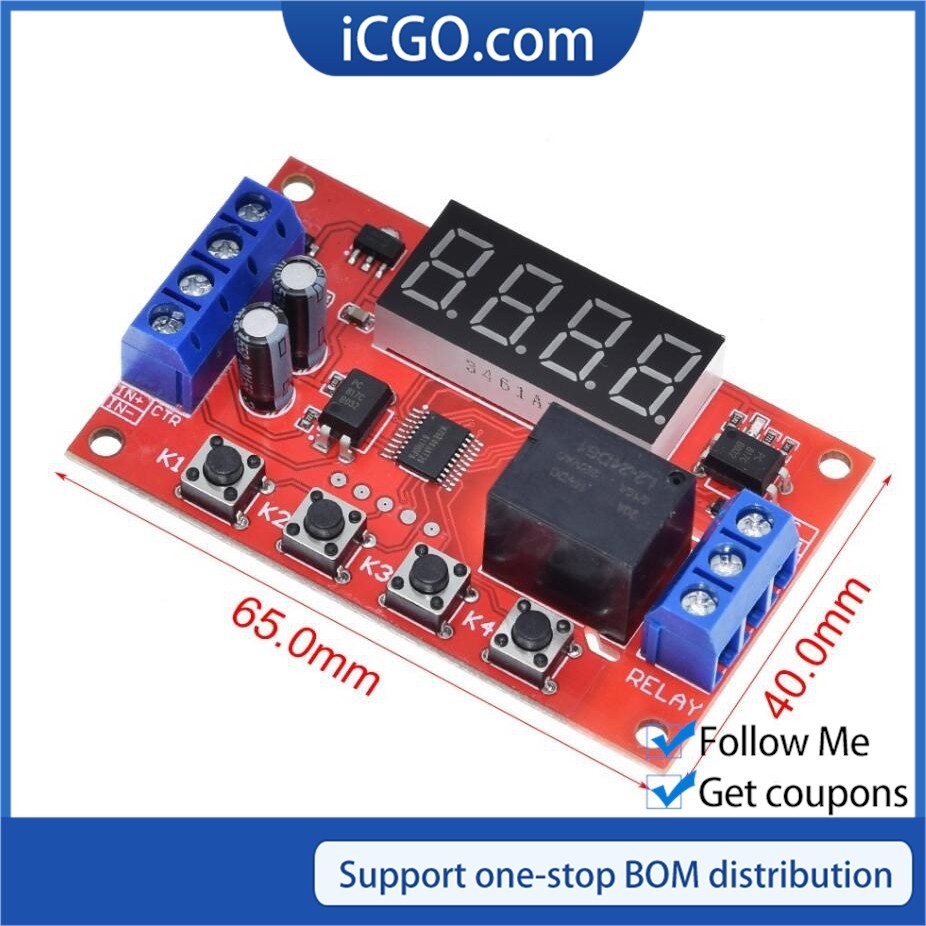 DC 5V 12V 24V 10A Adjustable Time Delay Relay Module 32 Modes LED Digital Timming Trigger Timer ...