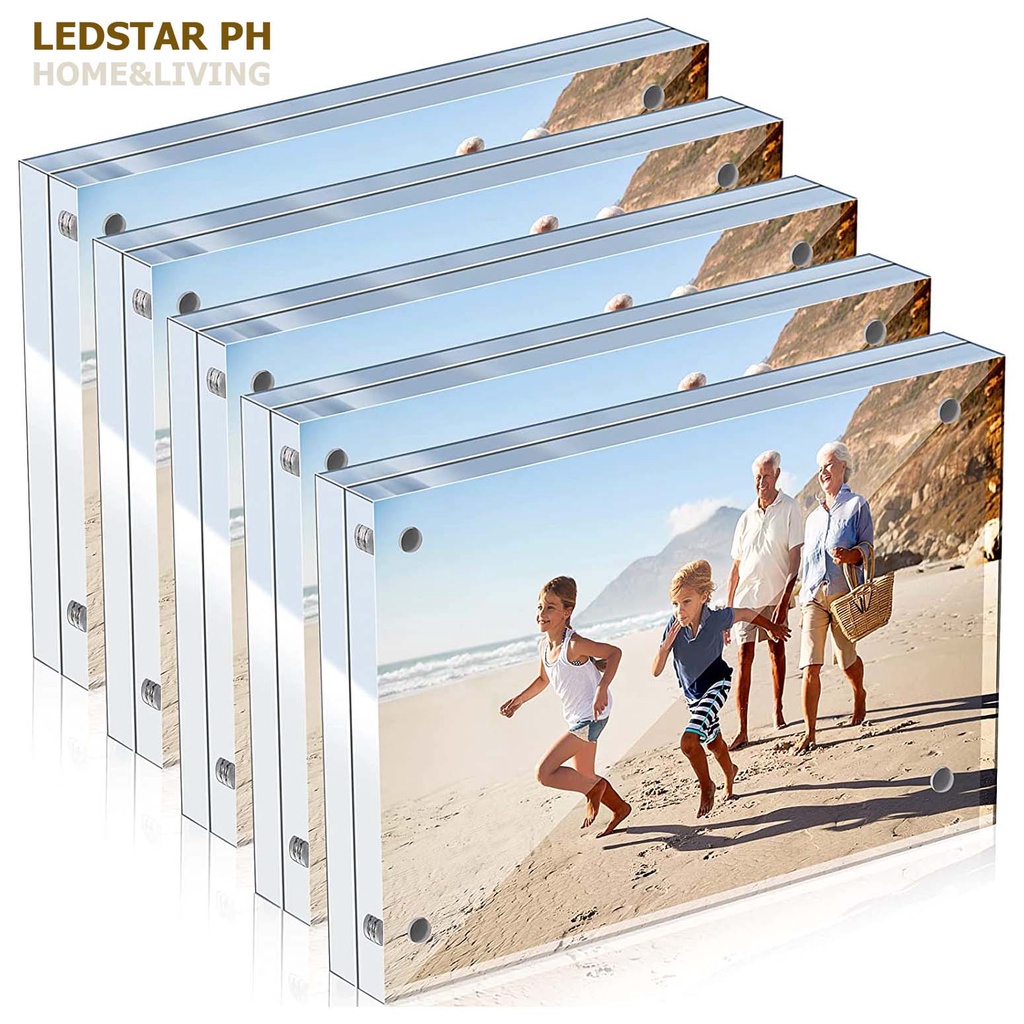 Clear Acrylic Photo Frame Magnetic Picture Photo Holder Display Frame ...