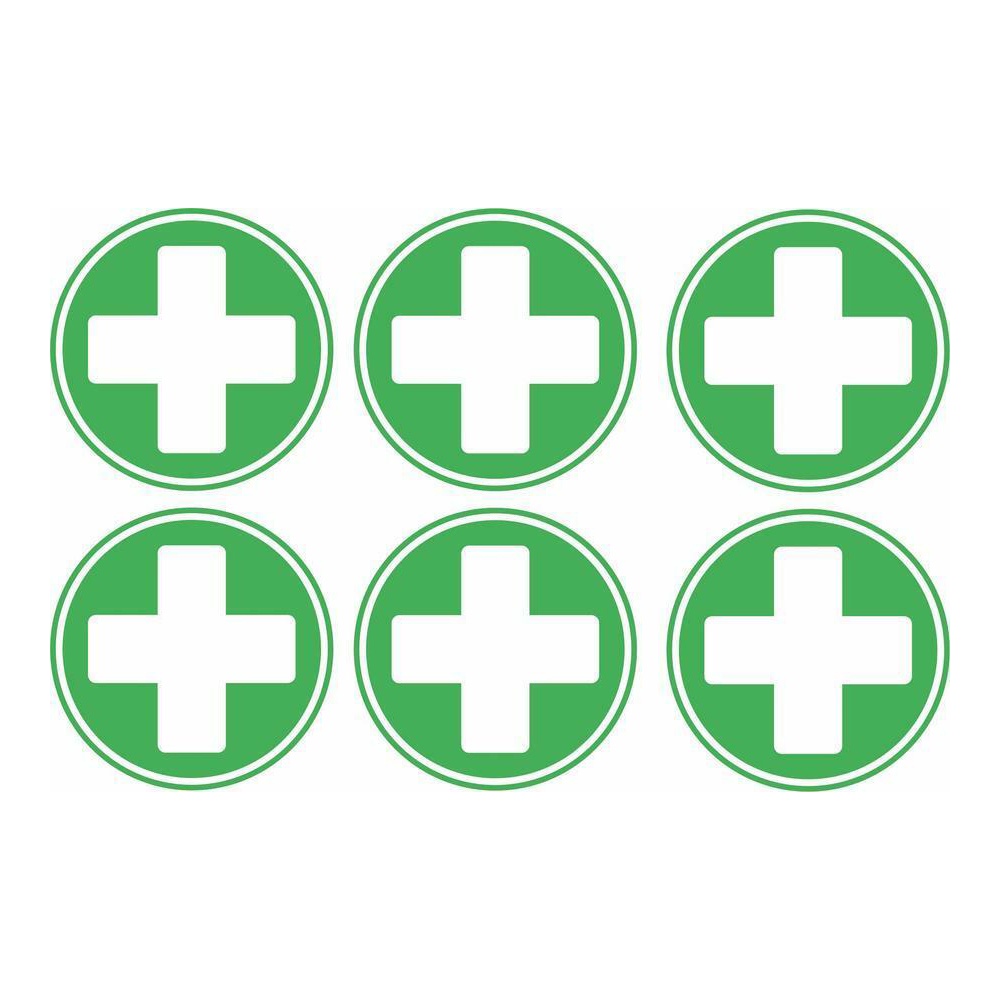 5cm Set of 6x First Aid Cross Sticker Vinyl Health Box Decal Self ...