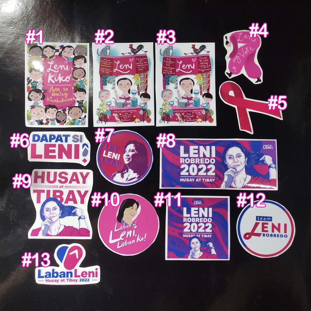 Election Stickers Leni Robredo Set for Motorcycle Cars Laptop Cellphone ...