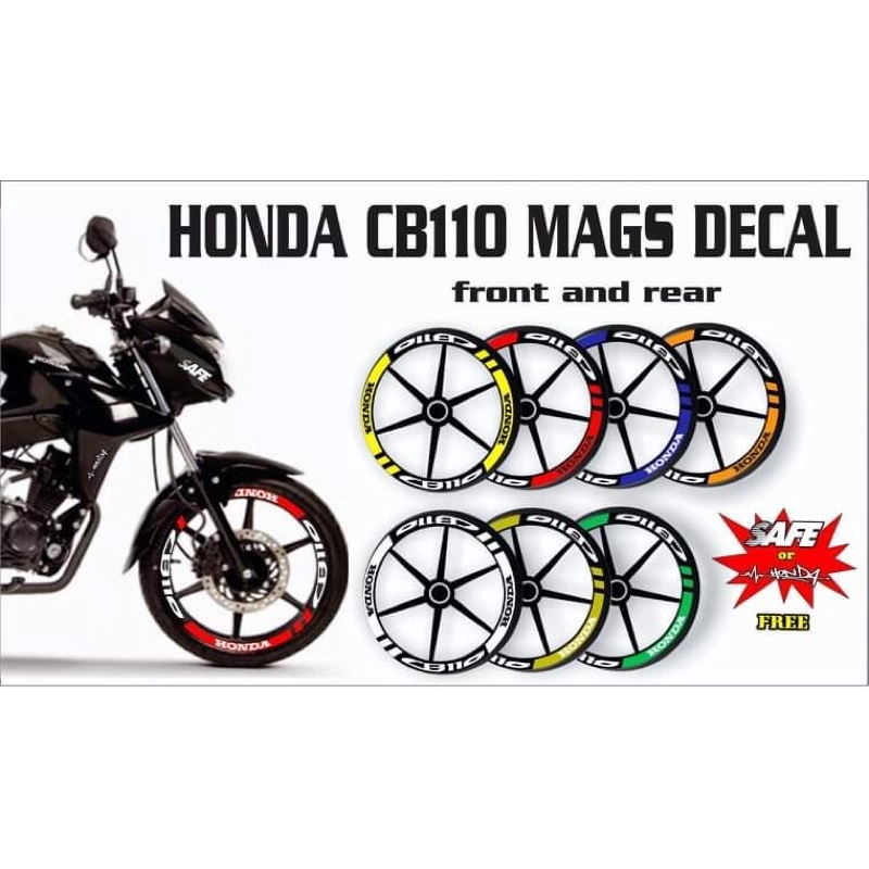 Honda CB110 Mags Decal (front&rear) | Shopee Philippines