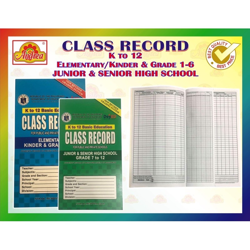 Class Record Junior/Senior and Elementary | Shopee Philippines