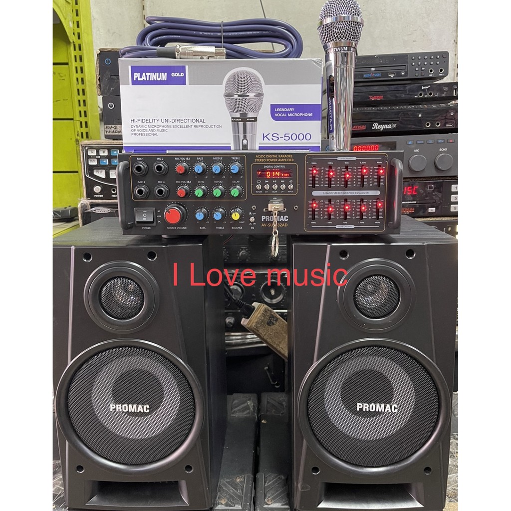 12V promac Karaoke sound system bluetooth fm with mixer EQ amplifier at ...