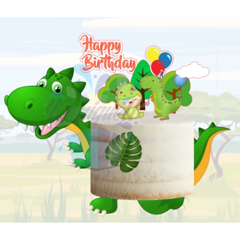 Dinosaur Themed Cake Topper (printed) | Shopee Philippines