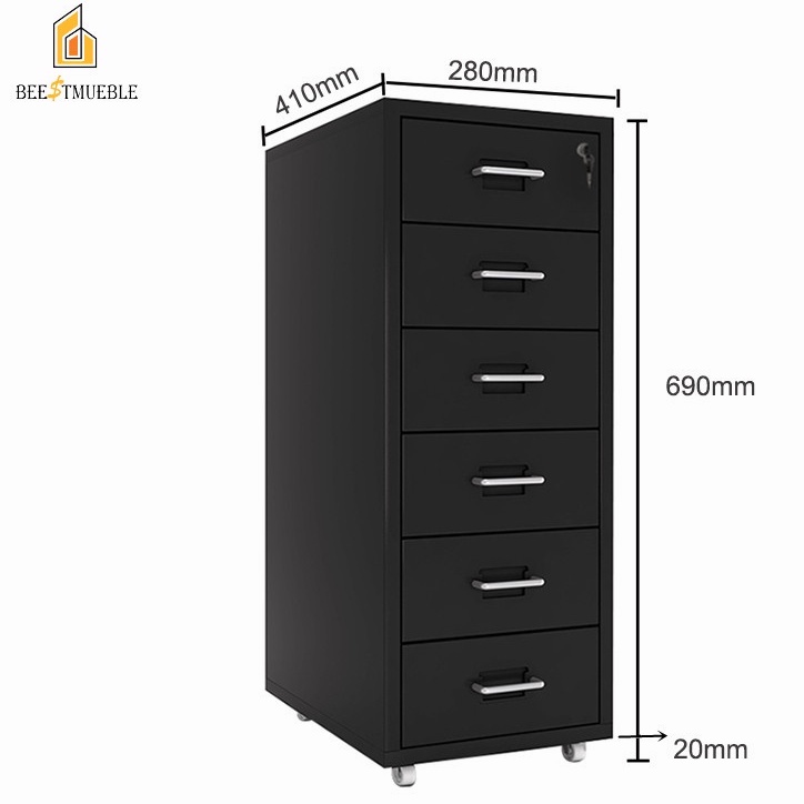 Metal Cabinet With Lock 3/5/6L Unit-Minimalist Home Office Drawer File ...