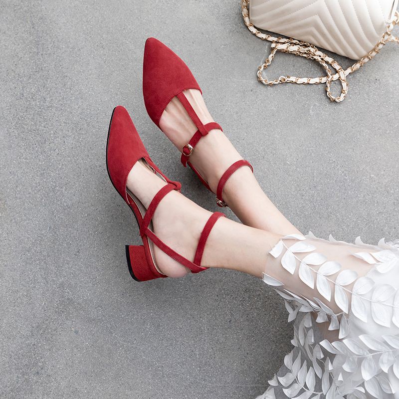 2 Inches Semi-Pointed Toe Block Heels Pumps | Shopee Philippines