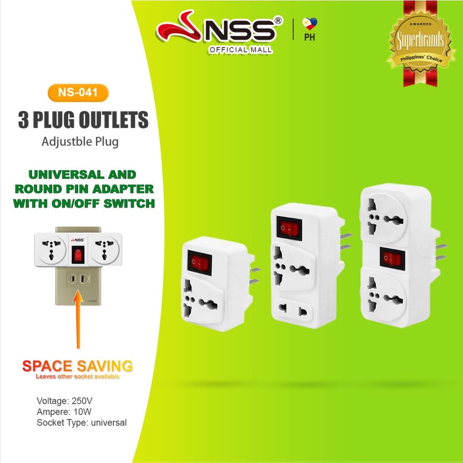 NSS Adaptor With Switch Travel Adapter Plug Electrical Converter ...
