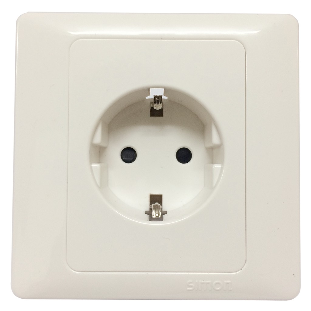 Schuko-style single 2-pin socket set, F-type socket with ground or ...