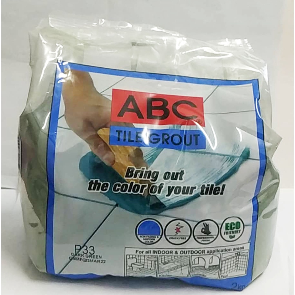 ABC TILE GROUT P33 DARK GREEN ( 2 KILOS PER BAG ) | Shopee Philippines
