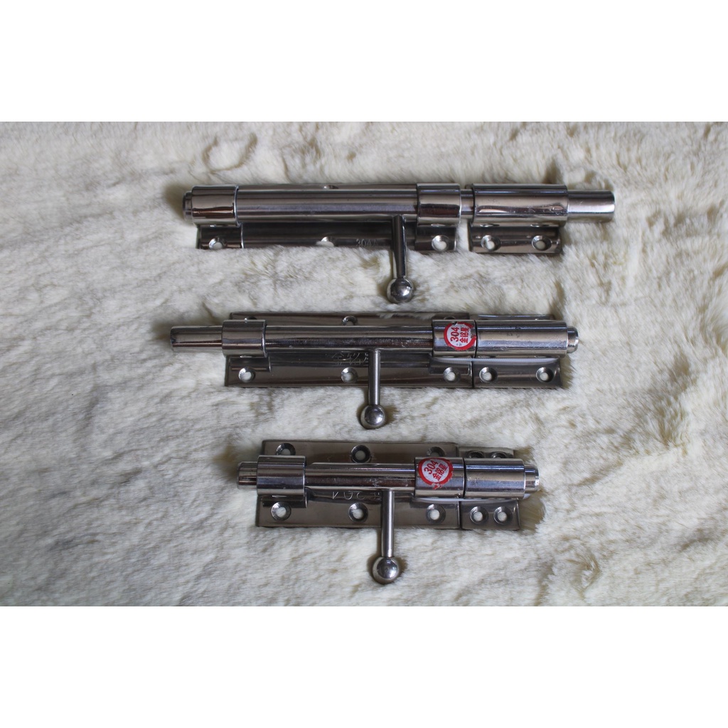 Stainless steel barrel bolt door gate lock latch solid round bar SUS ...