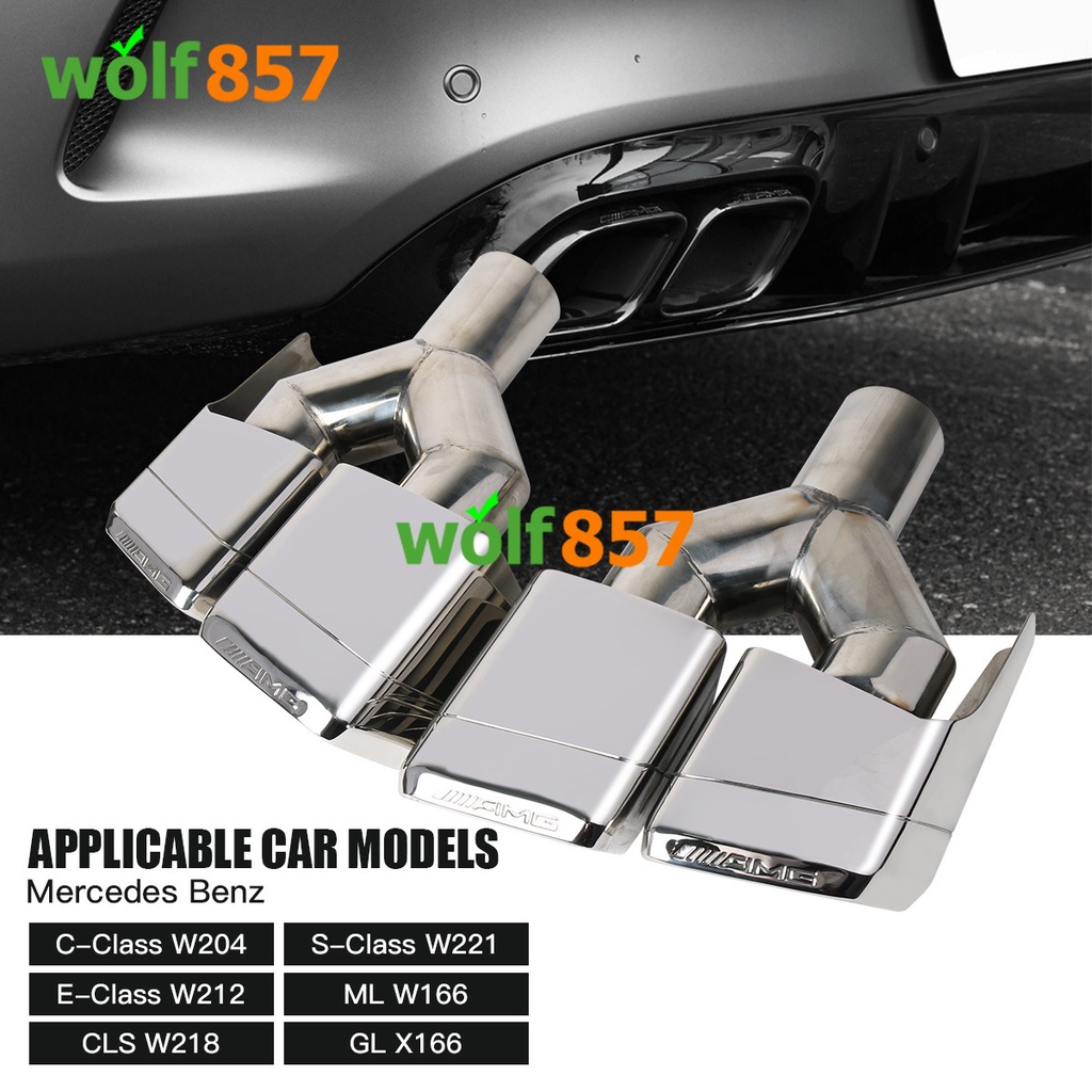 1pcs Stainless Steel Weld-on Square Dual Exhaust Pipe Muffler Tip for ...