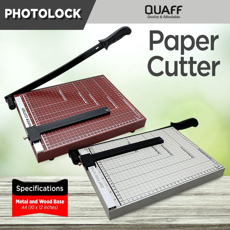 QUAFF PAPER CUTTER A4 SIZE WOOD AND METAL BASE | Shopee Philippines