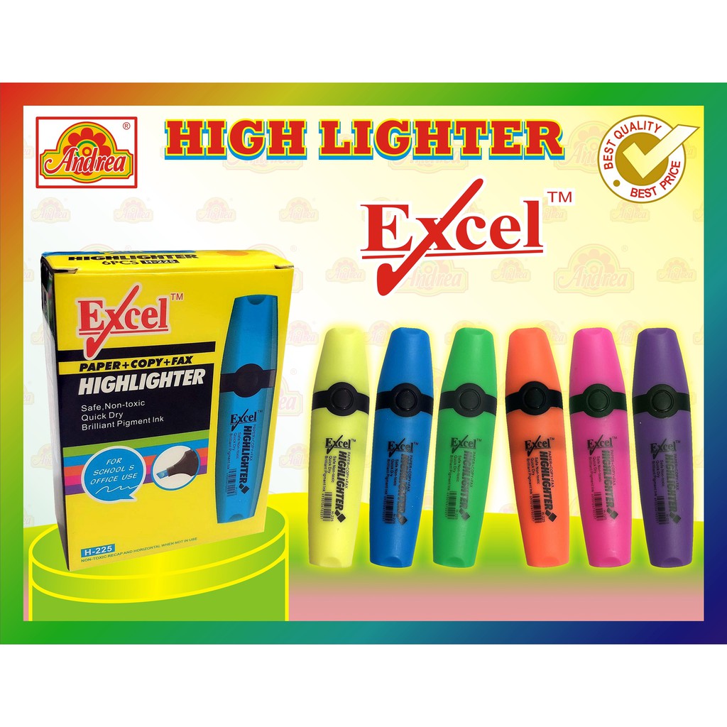 EXCEL Highlighters in different colors | Shopee Philippines
