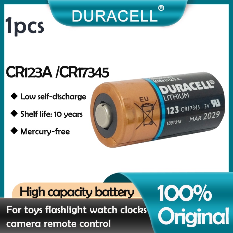1PCS Original Duracell CR123A 3V Lithium Battery CR123 123A CR17345 DL123A 16340 Dry Primary ...