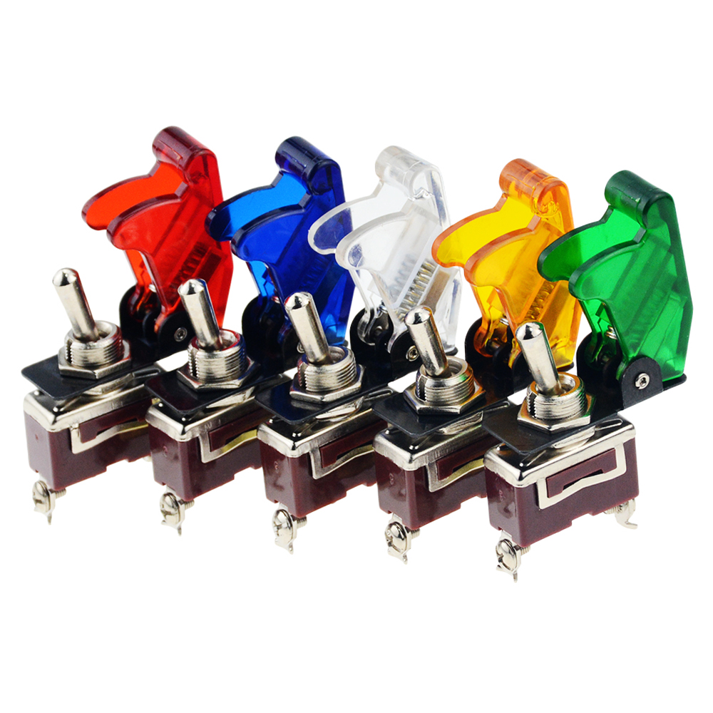 1PCS Cover + 1PCS Switch 12mm 15A 250VAC ON-OFF Toggle Switch with ...