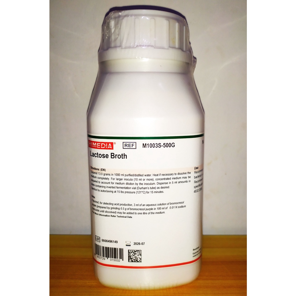 HIMEDIA Lactose Broth 500g Dehydrated Culture Growing Media | Shopee ...