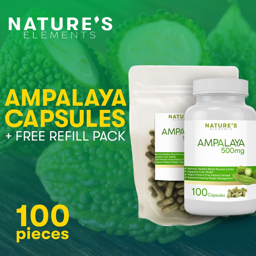 Organic Natural Ampalaya (Bittermelon) Capsules (100 Capsules) + FREE ...