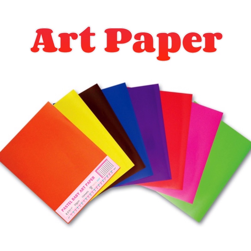 Art Paper Slick Craft Glossy 20 Sheets Assorted Colored | Shopee ...