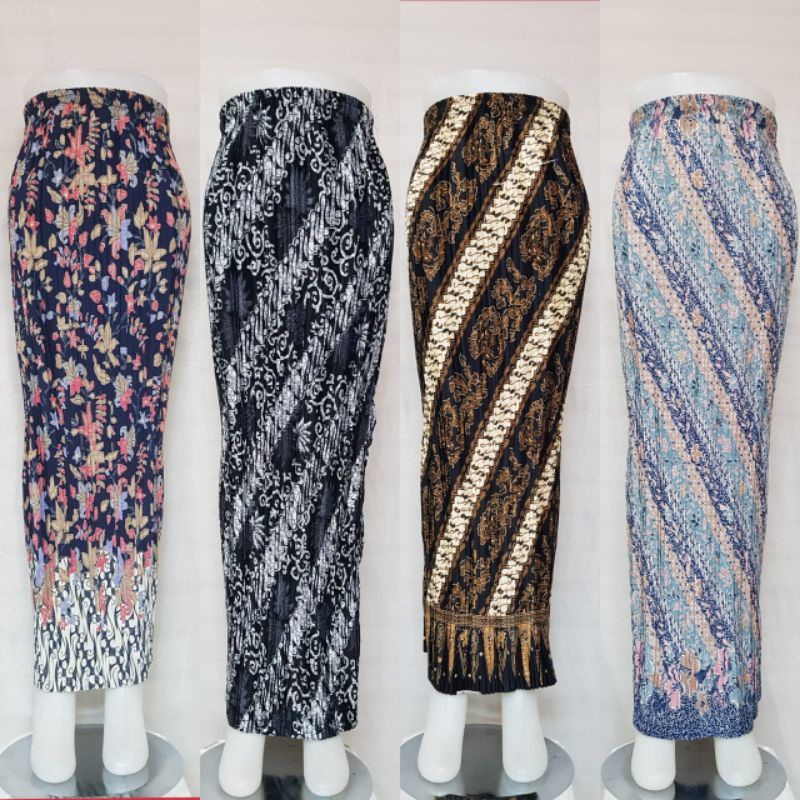 [200 Motifs - Part 01] Long Batik Plisket Skirt / Batik Skirt / Kebaya ...