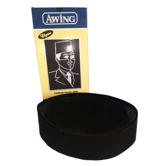 HITAM Songkok Peci Kopyah Awing AC Elegant Black | Shopee Philippines