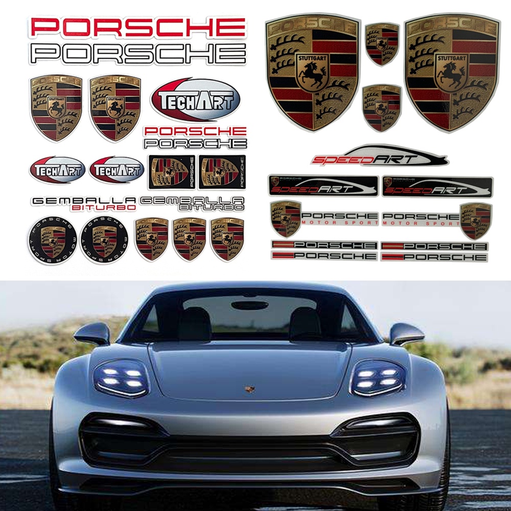 Reflective Car Emblem Badge Sticker Decals for Porsche Logo | Shopee ...