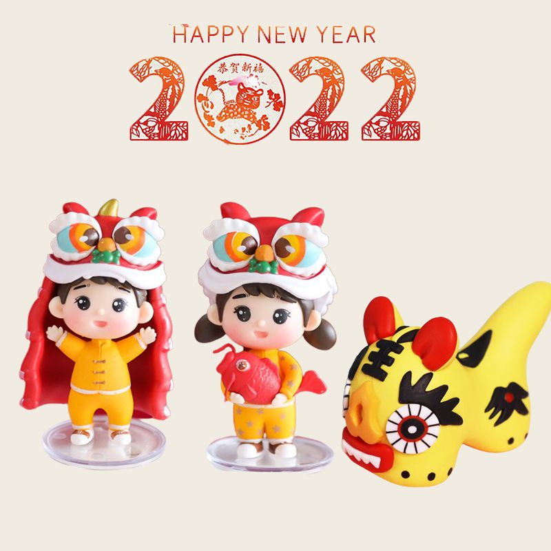 Lion Dance Festive Cake Toppers For Chinese More Wedding And | Shopee ...