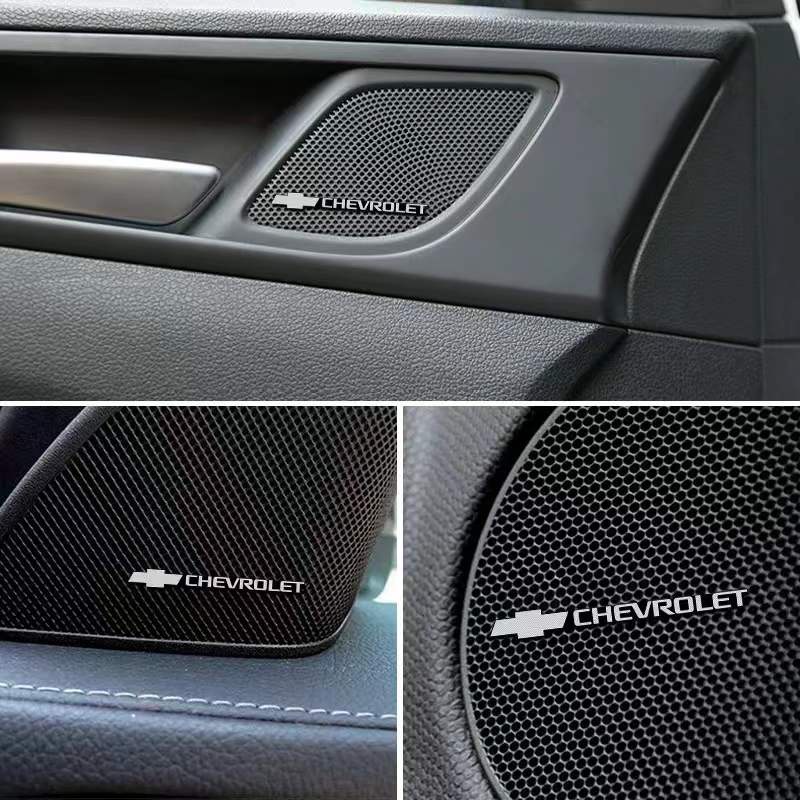 For Chevrolet Logo 4p/set Modified Aluminum Car Interior Audio Emblem ...