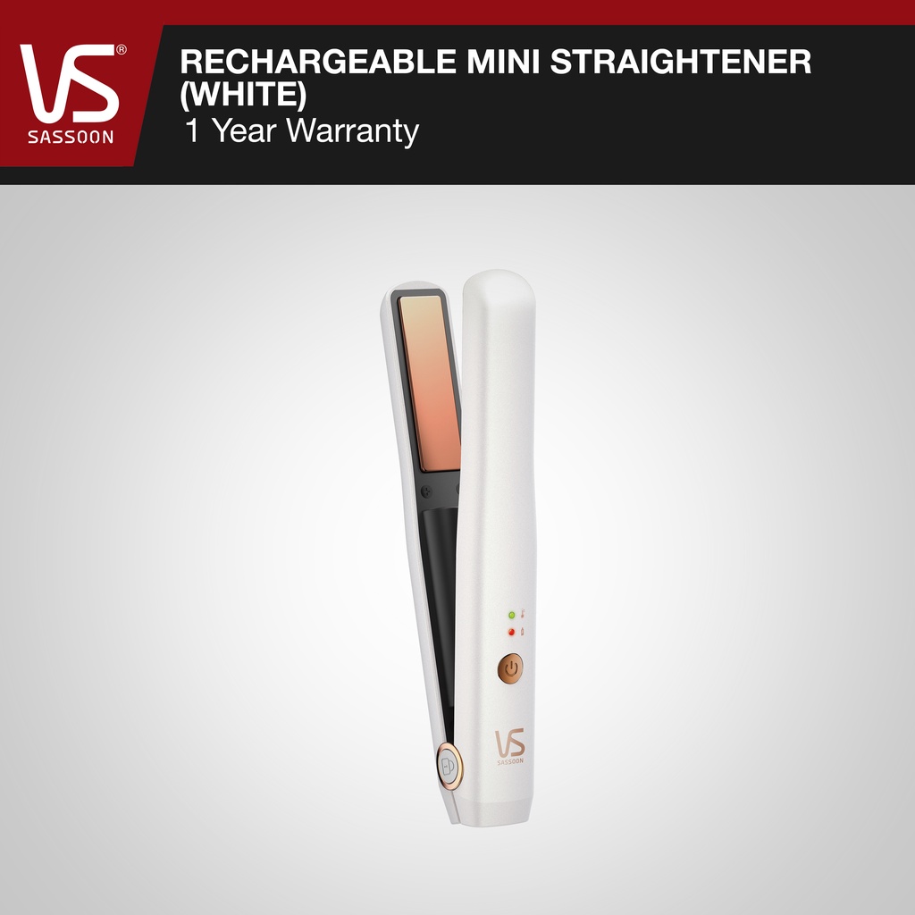 VS Sassoon Cordless Rechargeable Mini Straightener (White) | Shopee ...