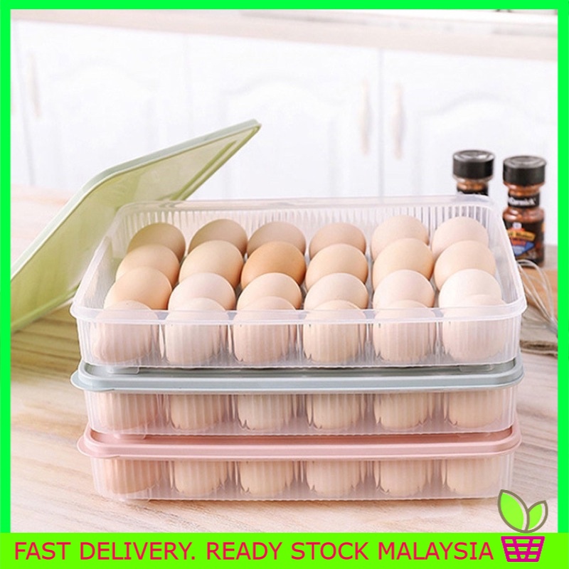 24 Grids Egg Plastic Storage Refrigerator Storage Box Portable Egg Tray ...