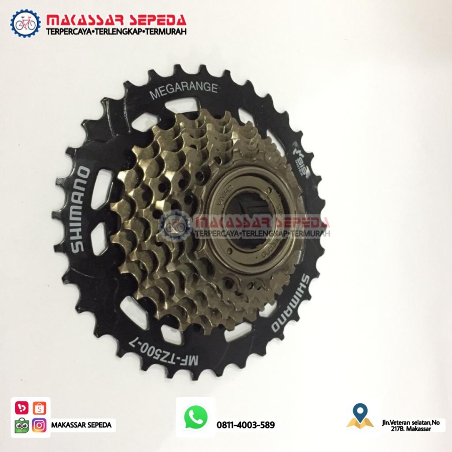 Sprocket 7 SPEED SHIMANO MEGARANGE 14-34T Type DRAT / Thread | Shopee ...