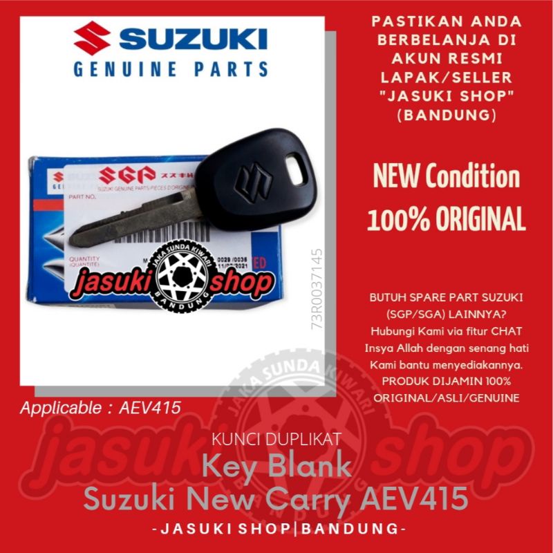 Immobilizer Key Blank Door Key Starter Duplicate Suzuki New Carry ...