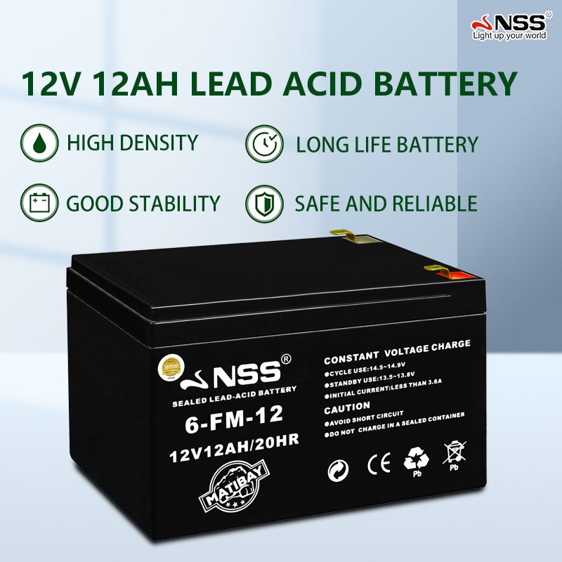 NSS Solar Battery 12V 12AH sealed lead-acid battery solar Rechargeable ...