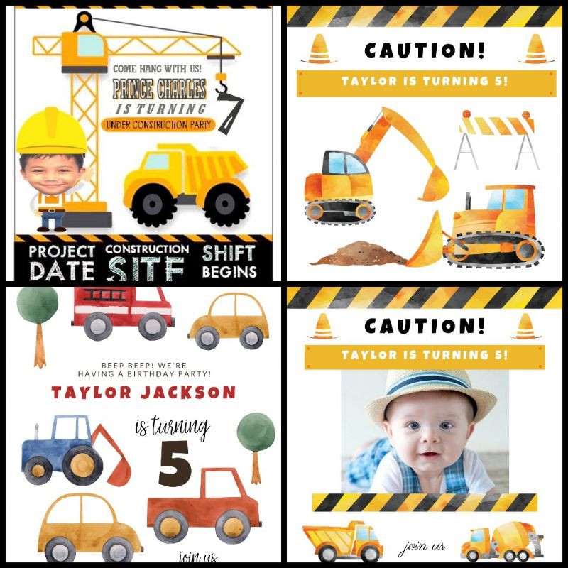 Engineer/Construction Theme Birthday Invitation | Shopee Philippines