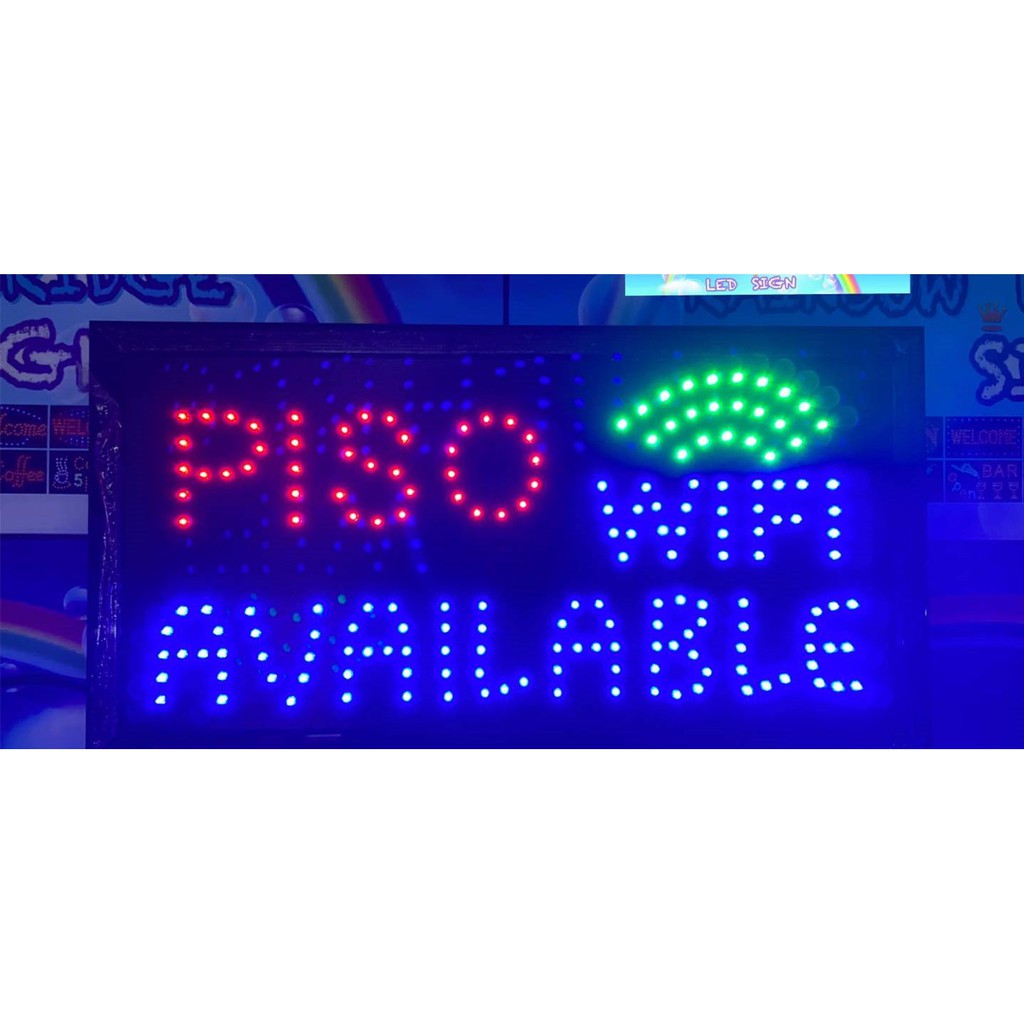 LED SIGN "PISO WIFI AVAILABLE '' （Small-Large) | Shopee Philippines