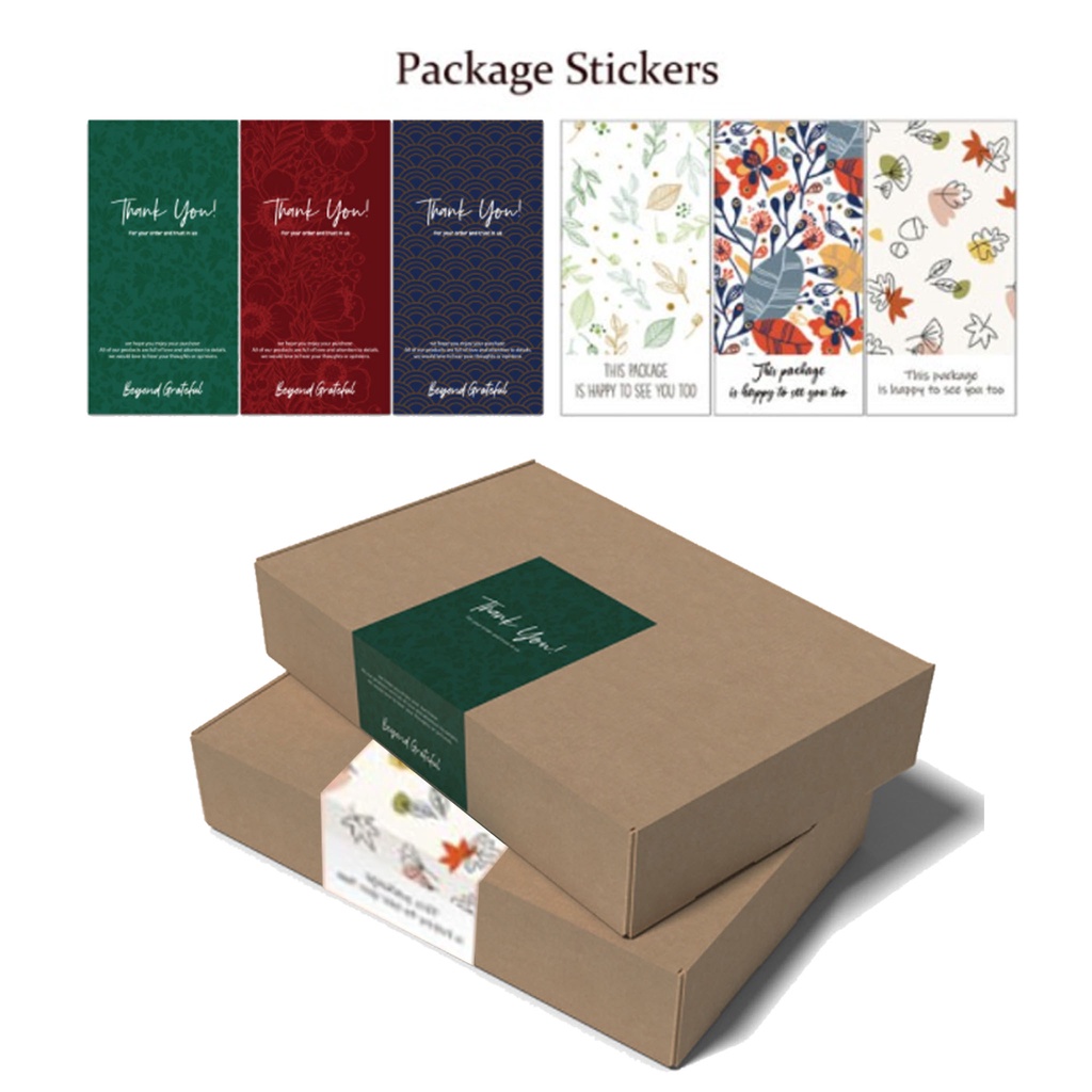 Rectangular green leaf stickers gift box sealed sticker / Rectangle ...