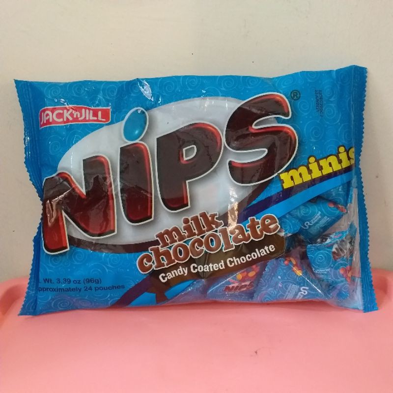 Nips Minis Milk Chocolate & White Chocolate Coated Chocolate 24pieces ...