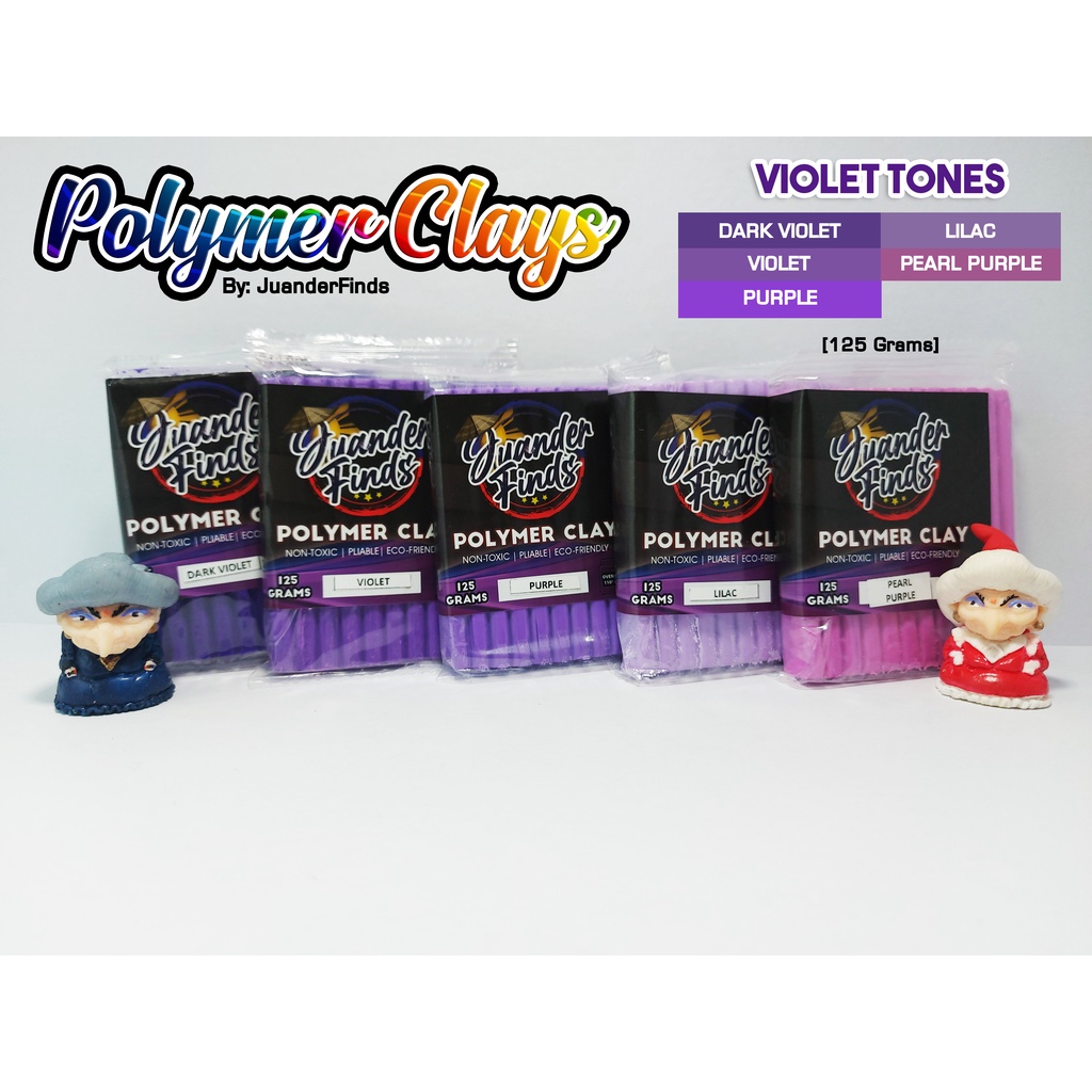 125 Grams Polymer Clay Modelling Diorama Clay Violet Tones Dark Violet ...
