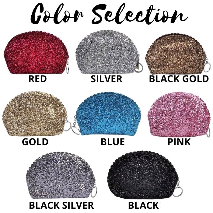 Fancy Sequin Cosmetic Bag Shell Shaped Glitter Ladies Beauty Makeup ...