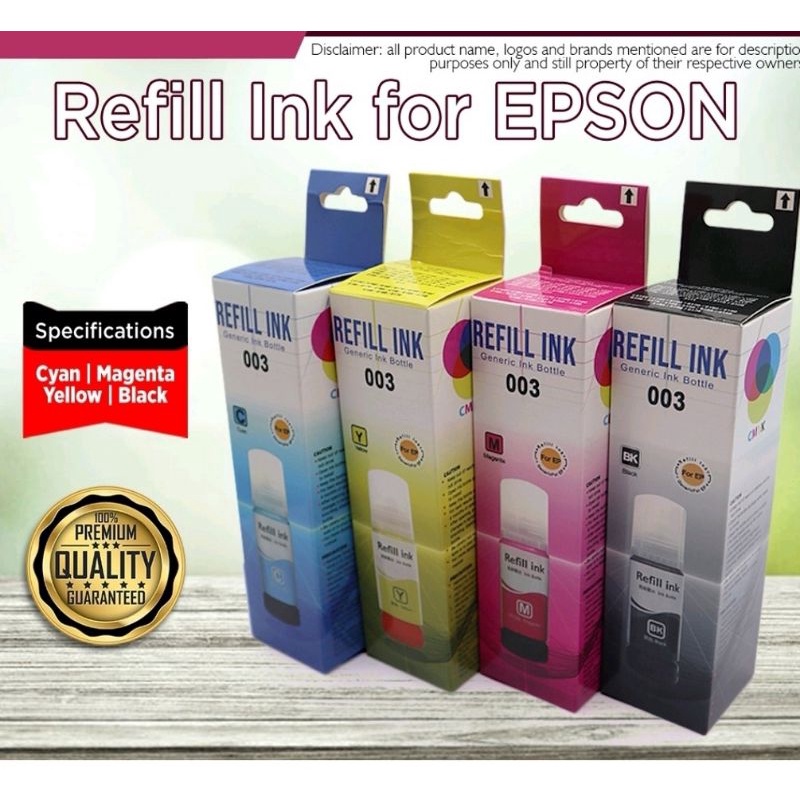 Refill Ink 003 for EPSON L3110 L3210 L1110 L1210 L1250 L3116 L3216 ...