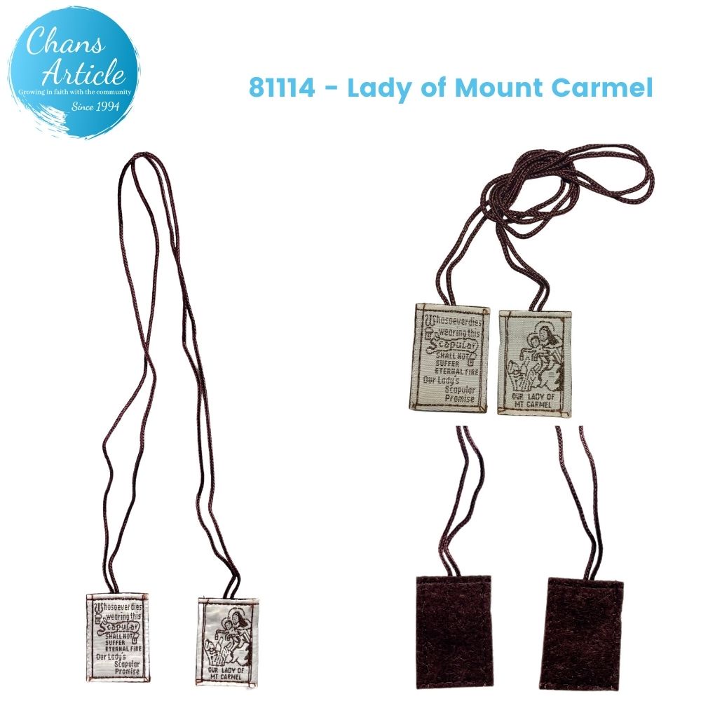 Our Lady of Mount Carmel Brown Cloth Scapular 81114 81527 Big & Green Cloth Scapular Immaculate ...