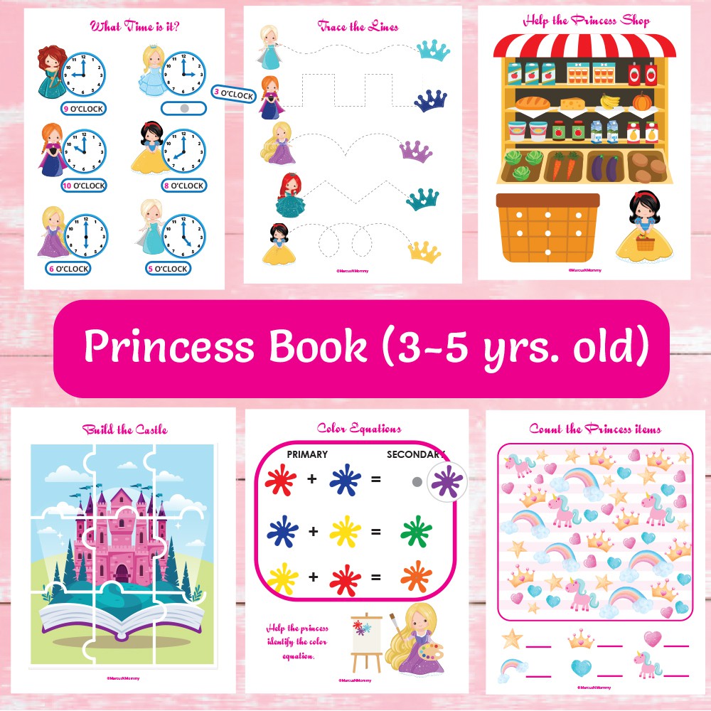 Princess Themed Busy Book/Learning Binder for 3-5 Years Old (Preschool ...