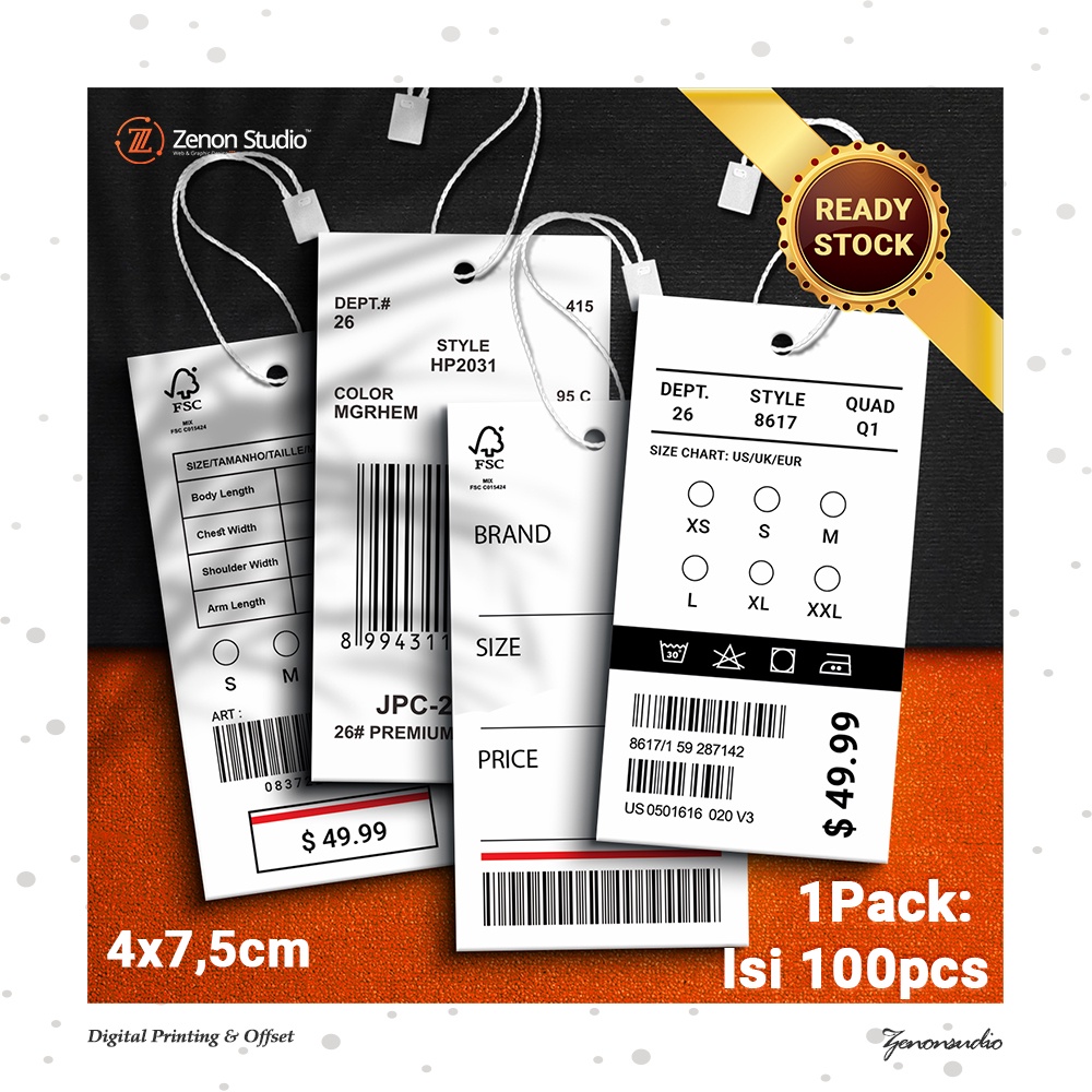 [100pcs] Hangtag / Hang Tag Barcode Thriff Price (Uk. Standard ...