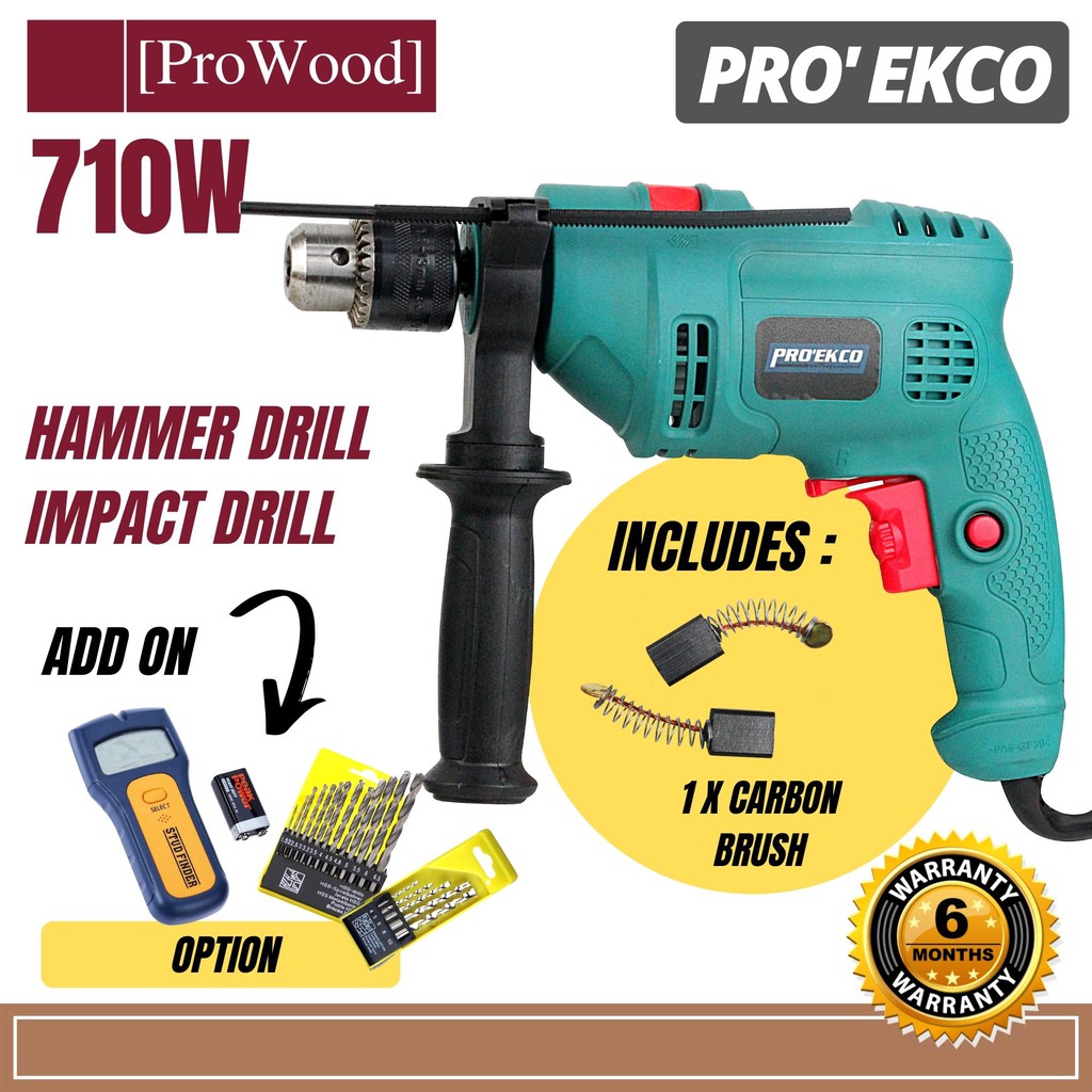 PRO' EKCO Hammer Impact Drill 13MM 710W 220V With 2 Action Mode ( EK ...