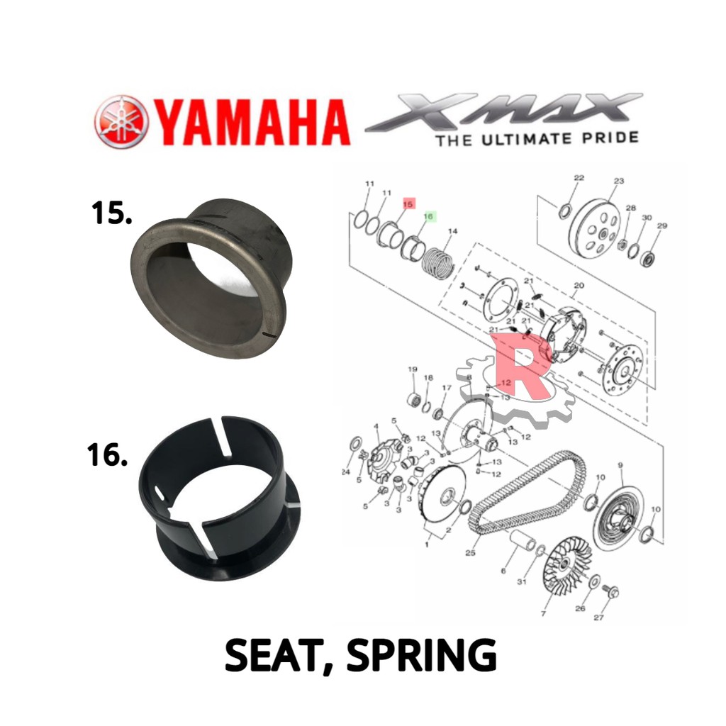 YAMAHA SEAT SPRING / SECONDARY SEAT SPRING XMAX 250 - B74-E7684-00 ...