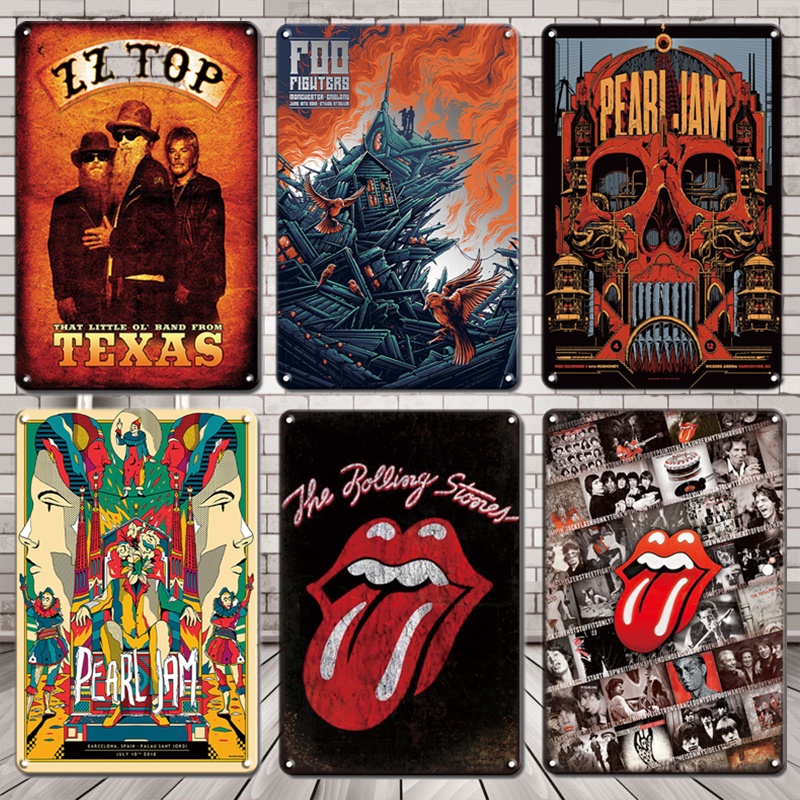 Rock Band Metal Poster Tin Sign Vintage Music Coffee Bar Pub Art Decor ...