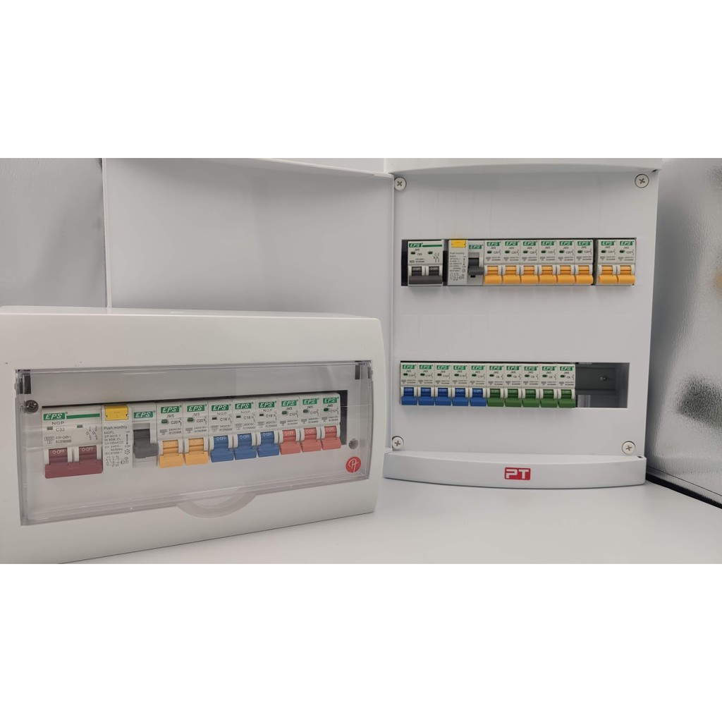 DB BOX 17 WAY FULL SET PVC MCB 16A -20A + ELCB 63 + MAIN SWITCH 63A ...